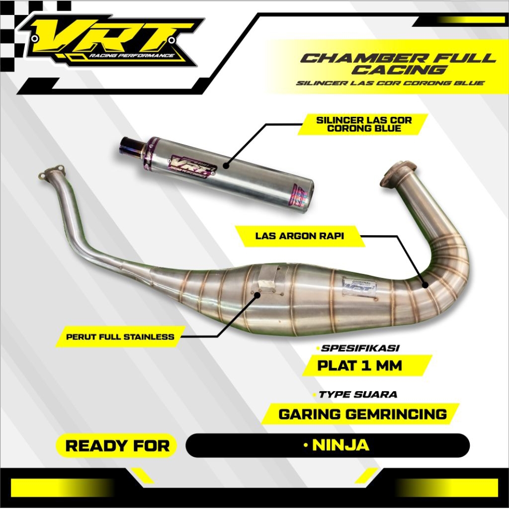 UNGU NINJA 2-STROKE R/RR EXHAUST FULL STAINLESS STEEL SILINCER ALUMINUM ...
