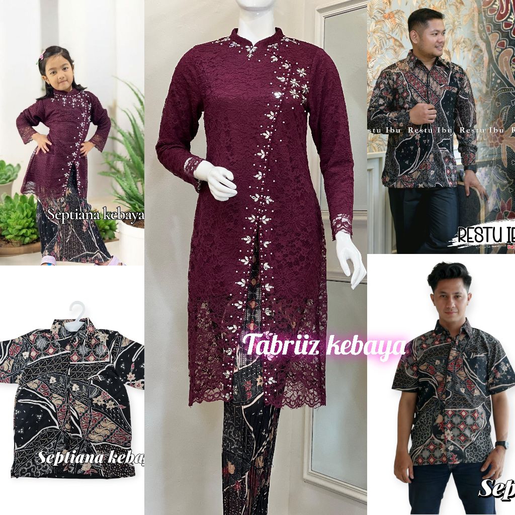 Couple kebaya for husband and wife Burgundy couple kebaya/ HS maroon ...