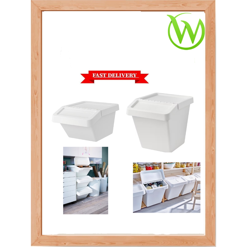Trash sorting bin with lid SORTERA Waste sorting bin with lid, white ...