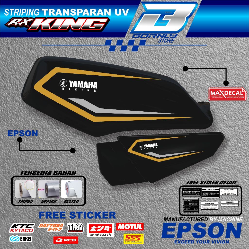Cool 2-Stroke RX KING Tank Striping Transparent Maxdecal UV Premium (RX ...