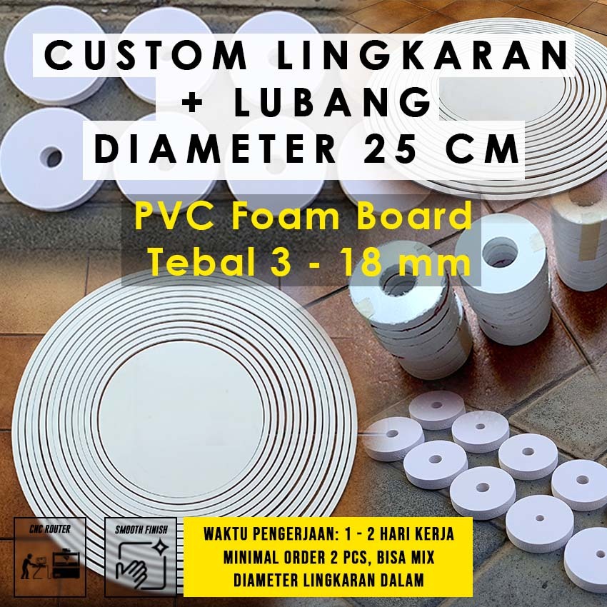 25 cm circle + 3 mm PVC Foam Board hole 5 mm/ 10 mm/ 12 mm/ 15 mm/ 18 ...