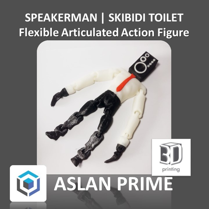 SPEAKERMAN SPEAKER MAN SKIBIDI TOILET FLEXI ACTION FIGURE 3D Print Toy ...