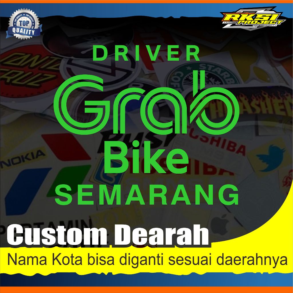 Custom Regional Grab Bike Driver Cutting Sticker | Shopee Singapore