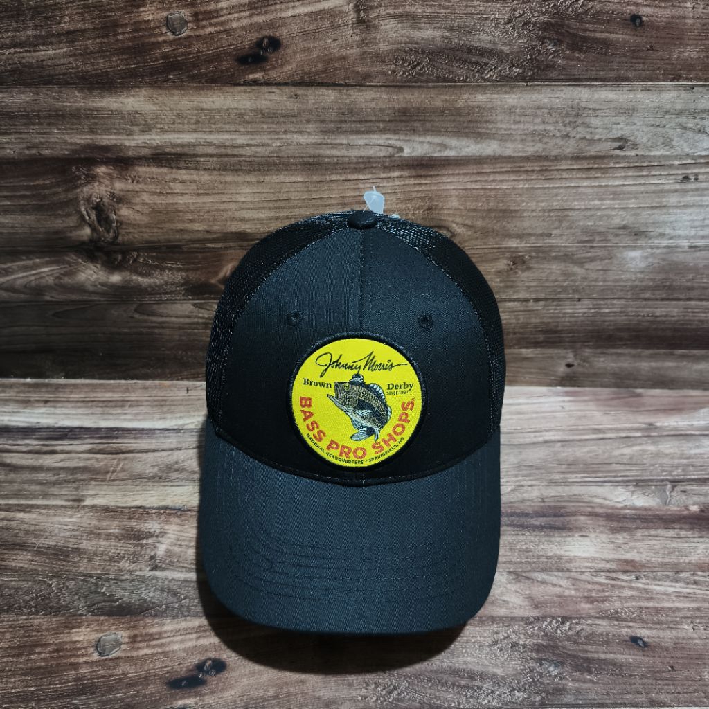 Trucker hat bass pro shops logo black | Shopee Singapore