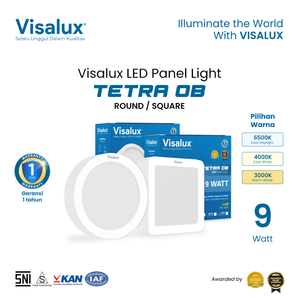 Visalux Tetra LED Panel Light Outbow Home Ceiling Lamp Downlight 9W ...