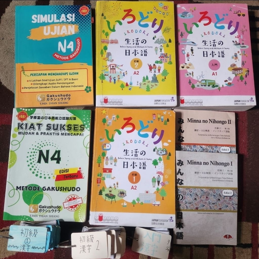PRELOVED JAPANESE LANGUAGE BOOK IRODORI, MINNA NO NIHONGO, GAKUSHUDO ...