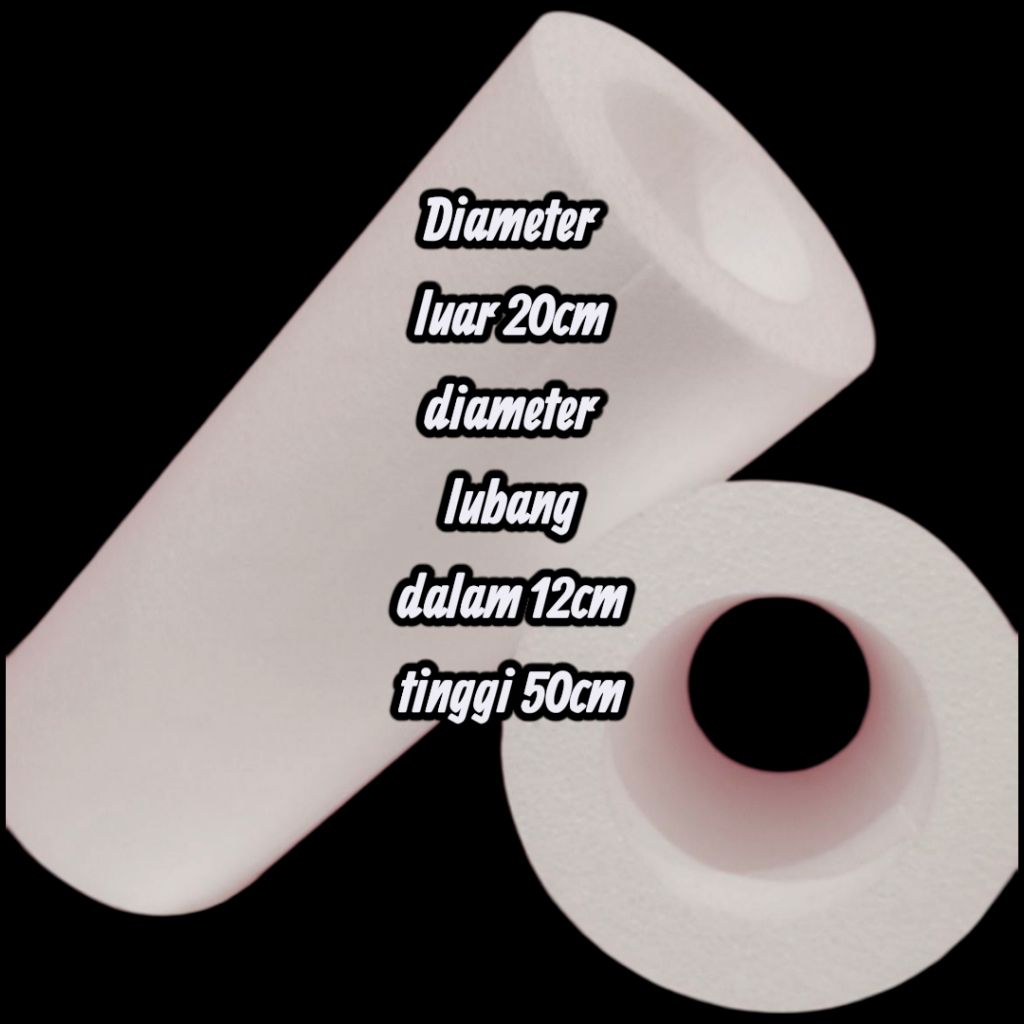 Styrofoam round tube center hole diameter 20cm height 50cm hole 12cm ...