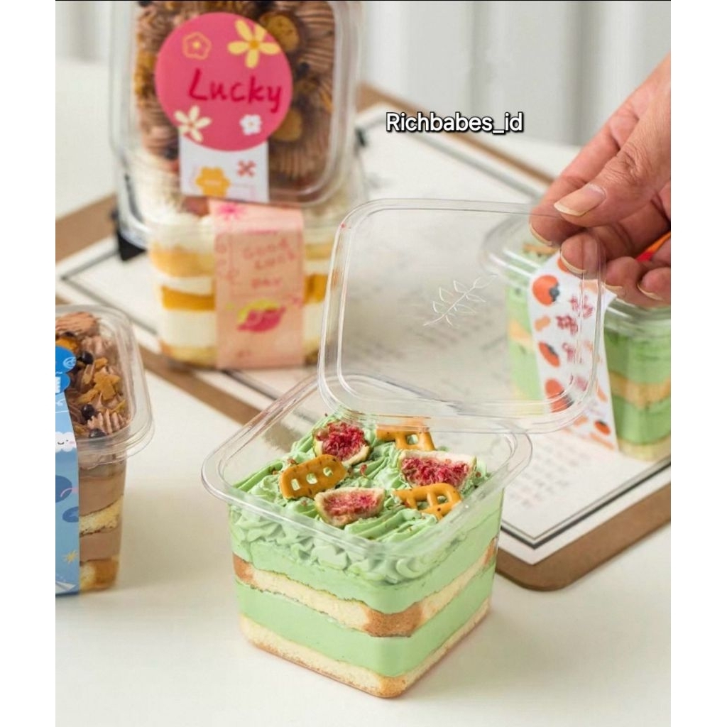 Clear Transparent Dessert Mica 400ml Pudding Box Overnight Oat Pudding ...