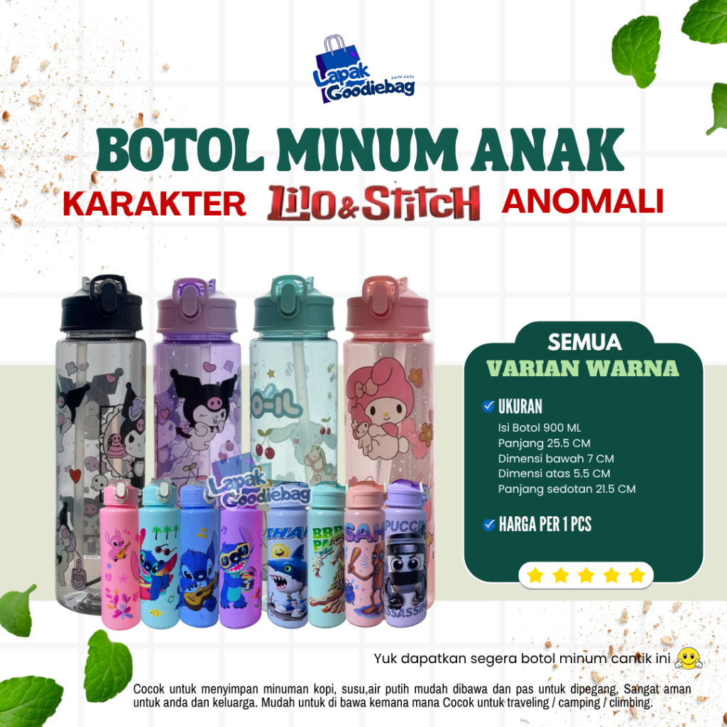 DISNEY STITCH AND ANOMALI KUROMI MELODY CINAMOROLL CHILDREN'S DRINKING ...
