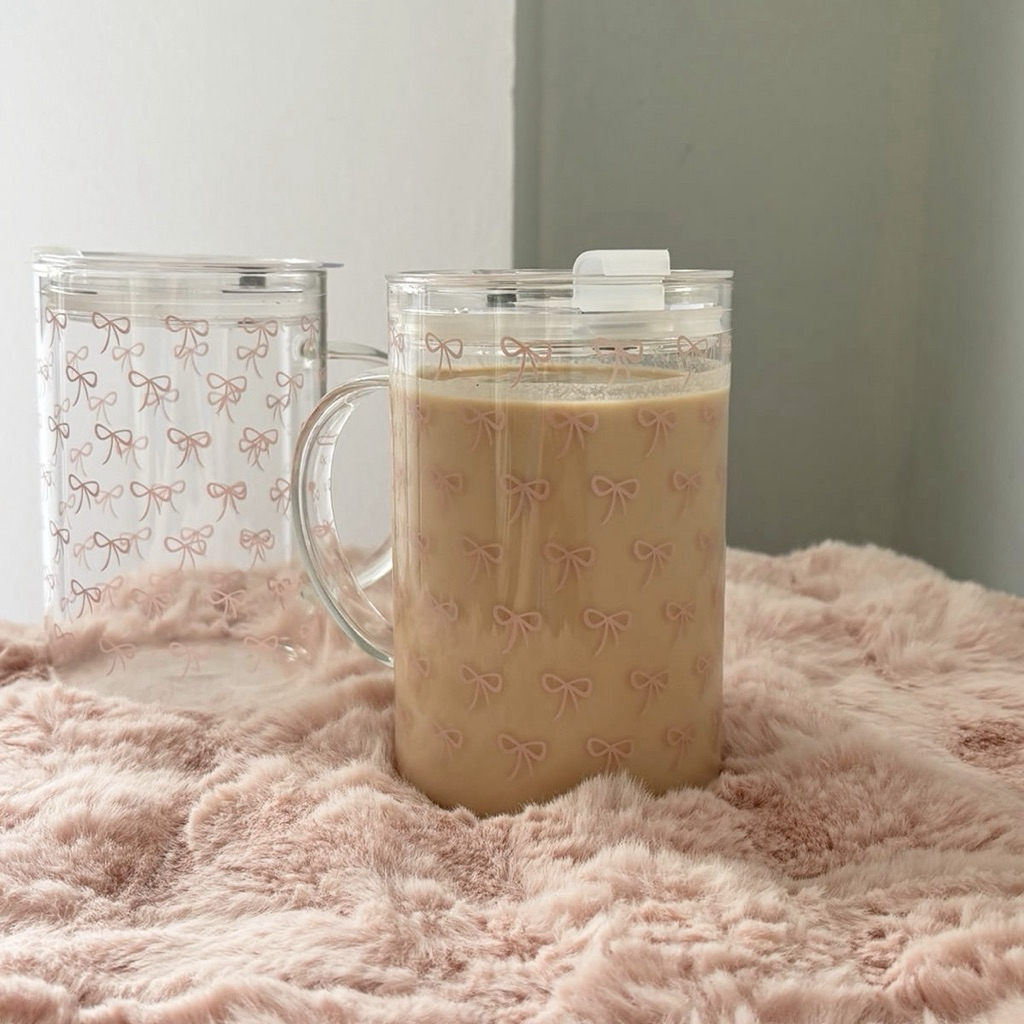 Mocorie - lumine Coquette Mug Ribbon Coquette Glass/ Coquette Glass ...