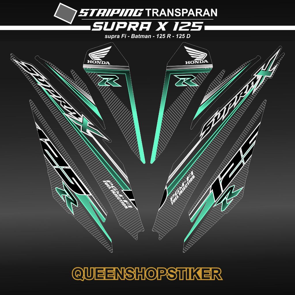 TRANSPARENT STRIPING SUPRA X 125 R NEW MOTIF 06 STICKER SUPRA X 125 FI ...