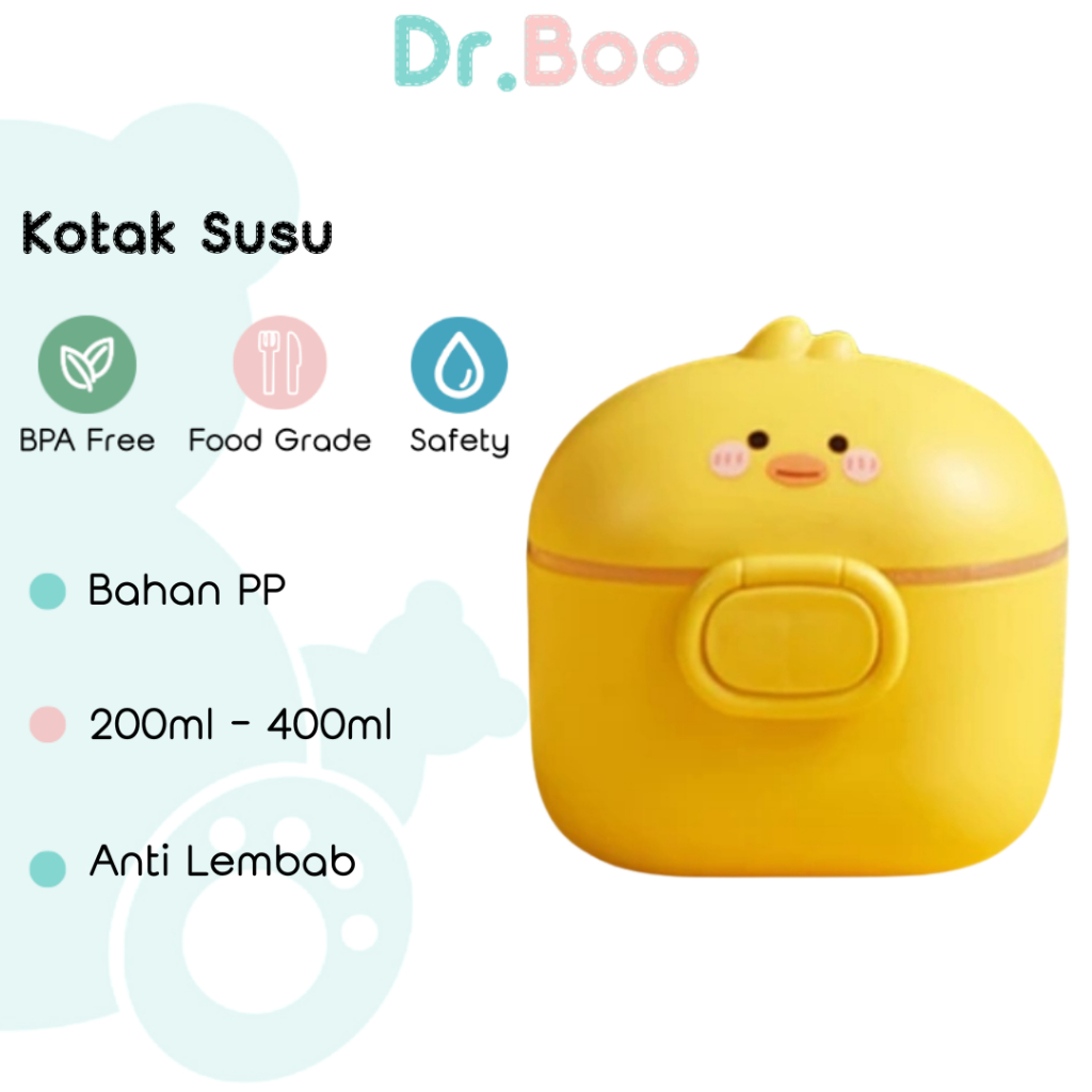 Dr.Boo Portable Baby Milk Powder Box Spill-Proof Duck CharacterCemilan ...