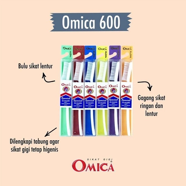 OMICA Toothbrush No. 600 Per Dozen (Contents 12 PCS) | Shopee Singapore