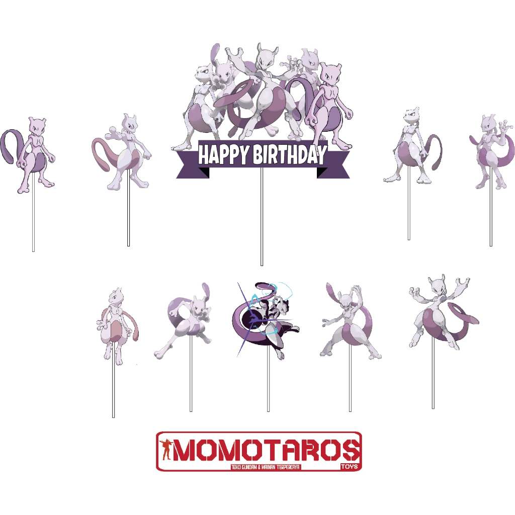 Mewtwo Pokemon cake Topper contains 10 pcs | Shopee Singapore