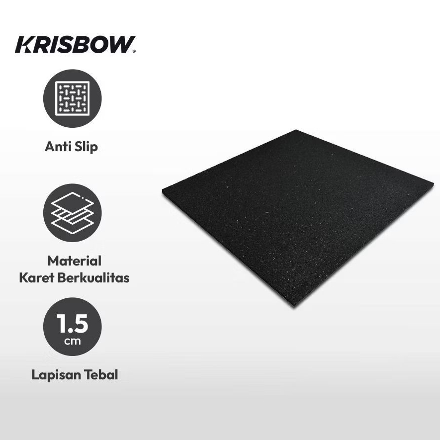 ACE Krisbow 50X50 cm Gym Rubber Carpet Fitness Gym Floor Mat Rubber ...