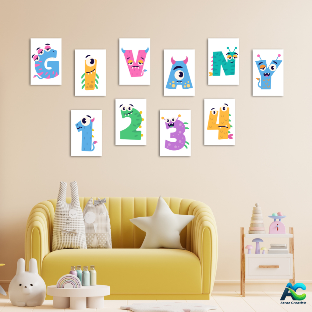 Pastel Color Character Alphabet Letters Room Decoration Wall Decoration ...