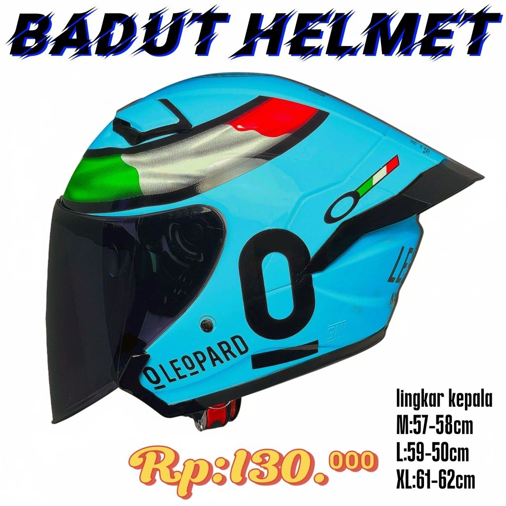 MLA COSMO Half Face Helmet | White Leopard Pattern with Black Visor ...