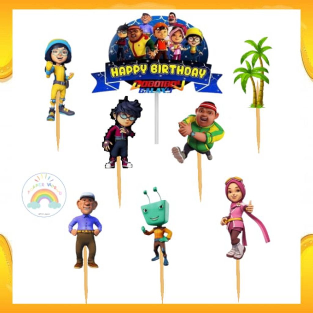 Boboiboy Topper Happy Birthday Cake Topper/ Birthday Cake Decoration ...