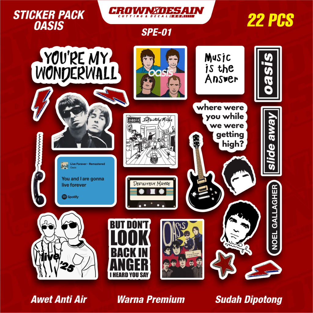 22PCS STIKER BAND HITAM PUTIH AESTHETIC SITIKER BAND ROCK METAL UNTUK ...