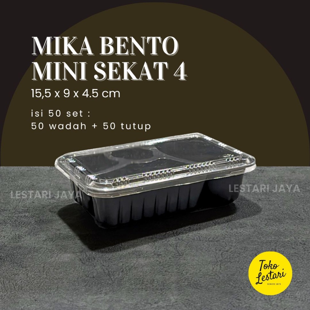(50PCS) Mika Bento Mini + Lid Size S Mini Bento Box/ 4 Sections for ...