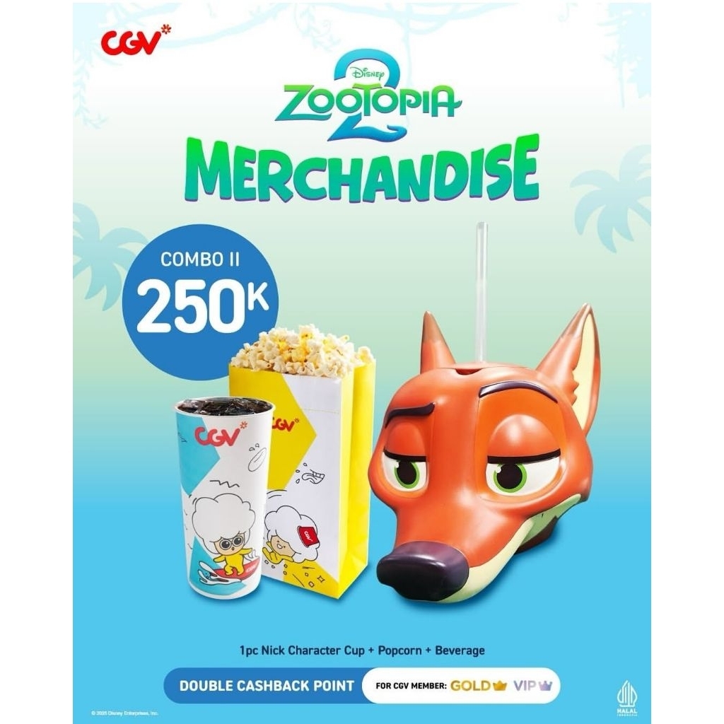 CGV x Zootopia 2 Nick Character Cup Merchandise | Shopee Singapore