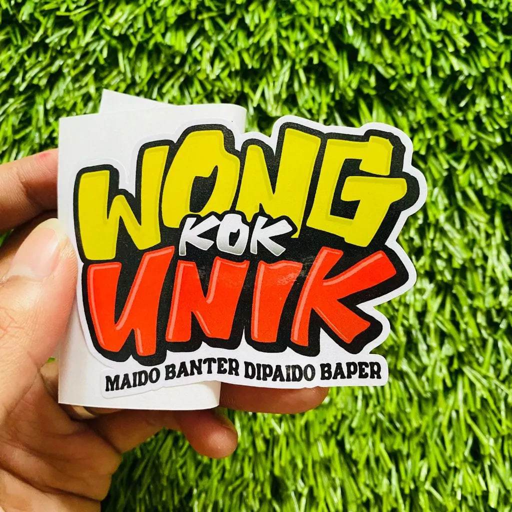 Viral Sticker WONG KOK UNIK 9cm x 4xm Glossy Vinyl and Hologram ...