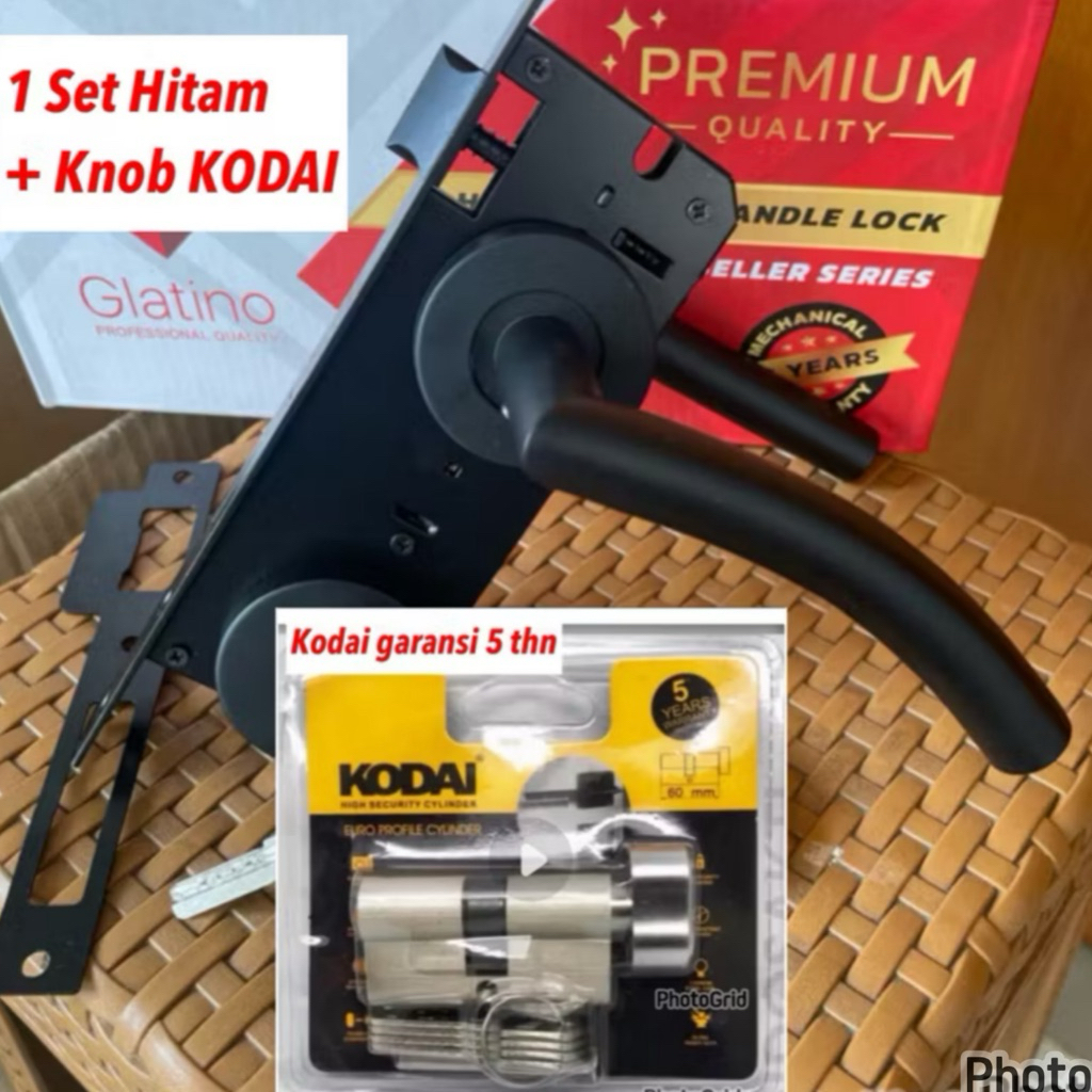 Black Rosette Split Door Lock + Kodai Knob Rotary Cylinder Split Model ...