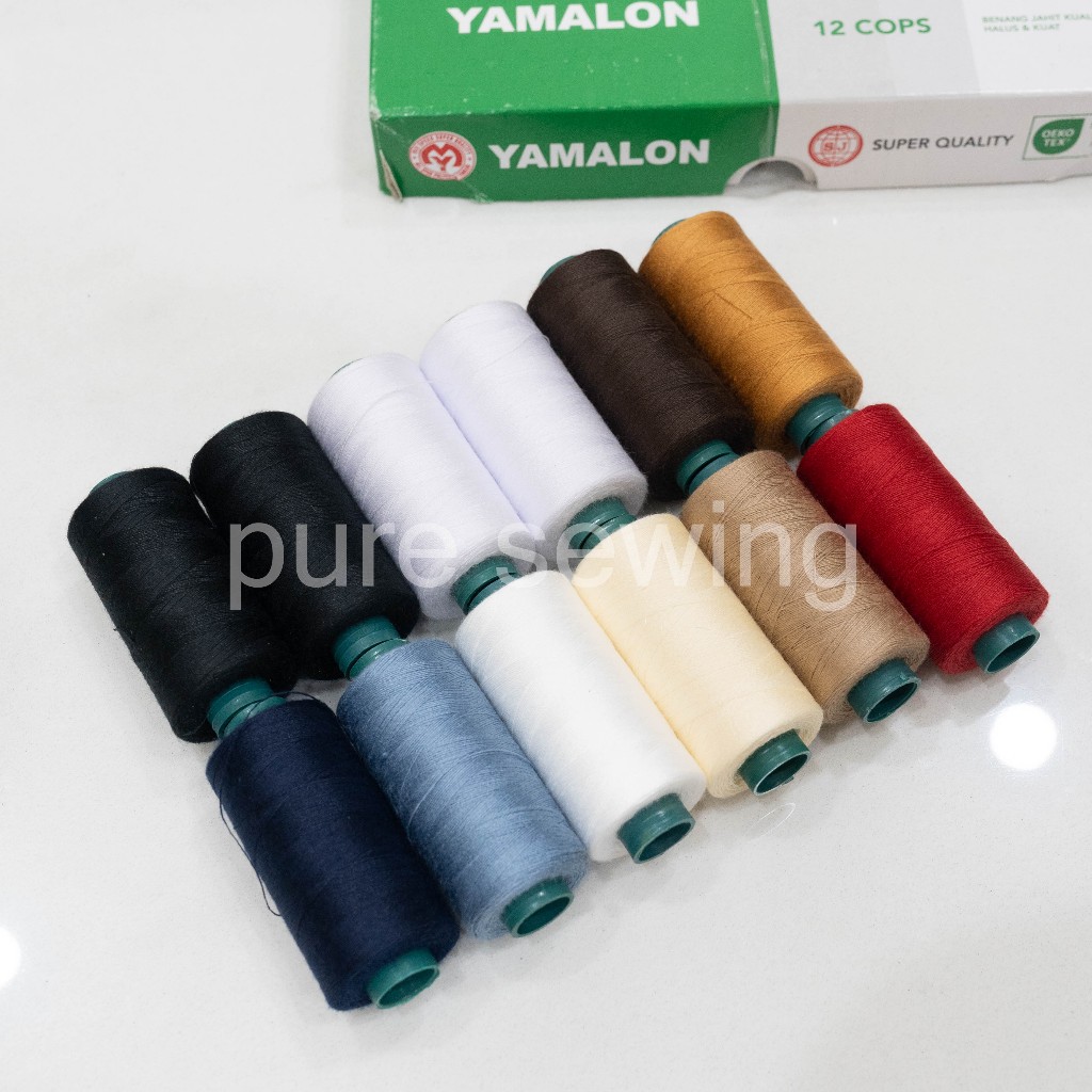 (12PCS) Yamalon Sewing Thread 40/s 500 yards (School Uniform Color ...
