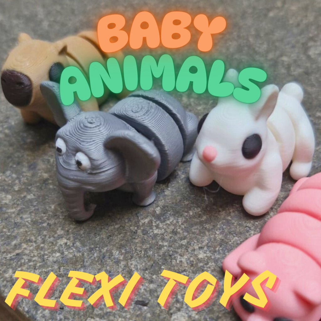 Flexi Toys Mini Baby Animal Collectible Toys Articulated Toys Animal ...