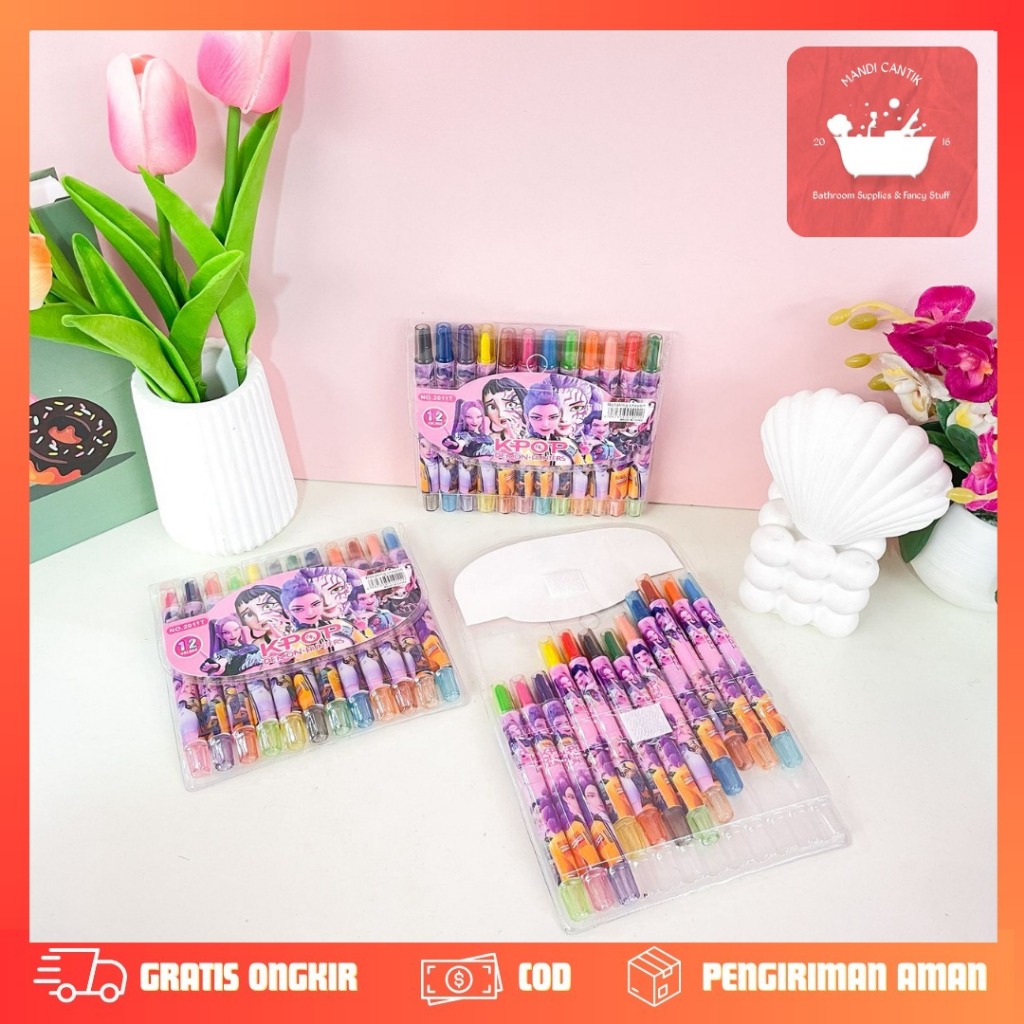 KPOP DEMON HUNTERS MINI TWIST CRAYON CONTENTS 12 PCS KR-2185 TWIST ...