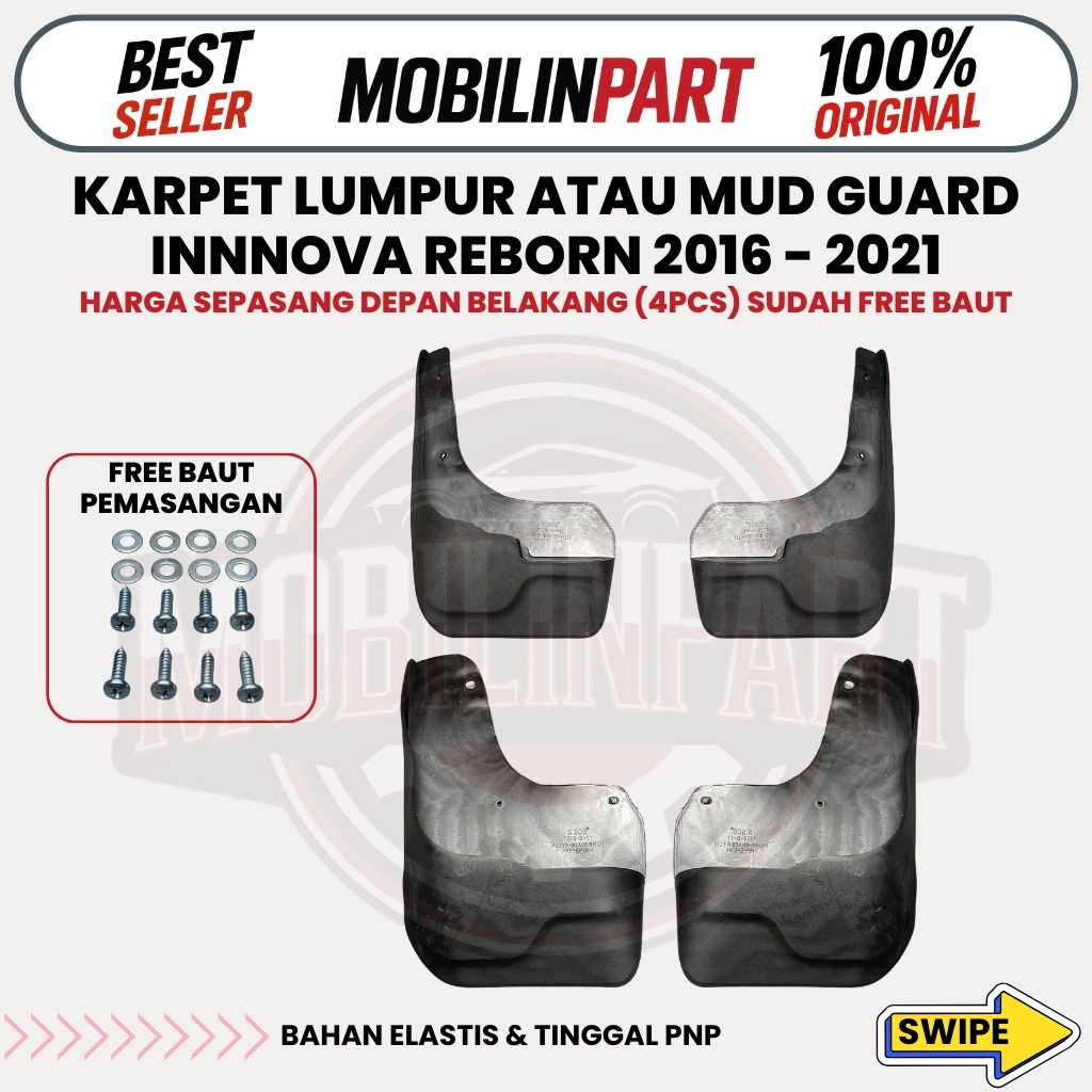 Mud Guards for Toyota Kijang Innnova Reborn 2016 - 2021 Pair Front and ...