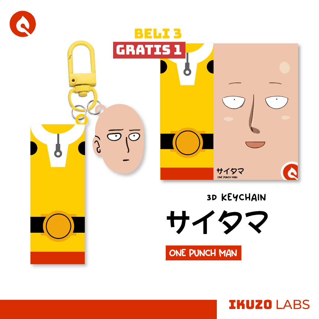 GANTUNGAN One Punch Man KEYCHAIN 3D Print Material | Saitama | Genos ...
