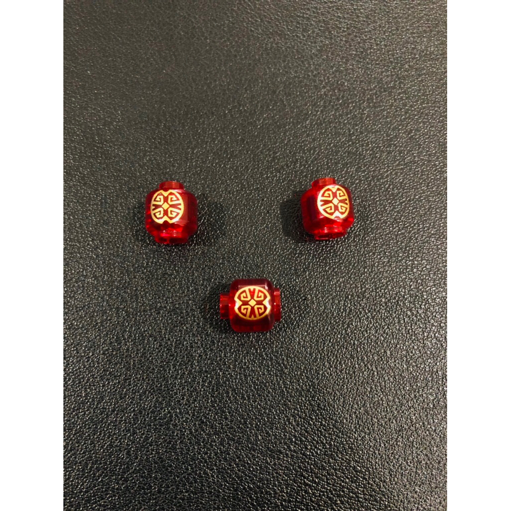 Lego Parts - 3626pb3373 - Trans Red Head without Face with Gold ...