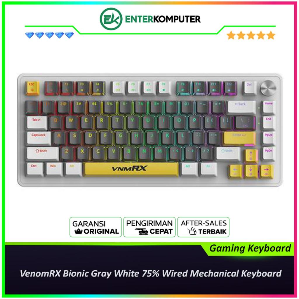 VenomRX Bionic Gray White 75% Wired Mechanical Keyboard | Shopee Singapore