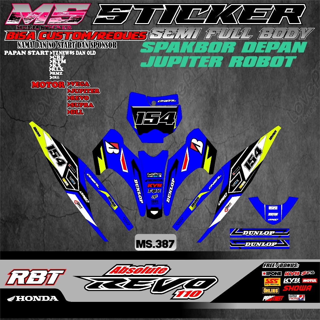 Sticker STRIPING RBT MOTOR REVO ABSOLUTE 110 SEMI FULL BODY MOTORCYCLE ...