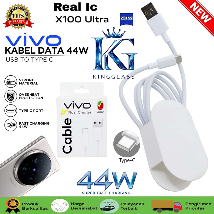 Vivo 44W FlashCharge Fast Charging Data Cable – USB to Type-C ...