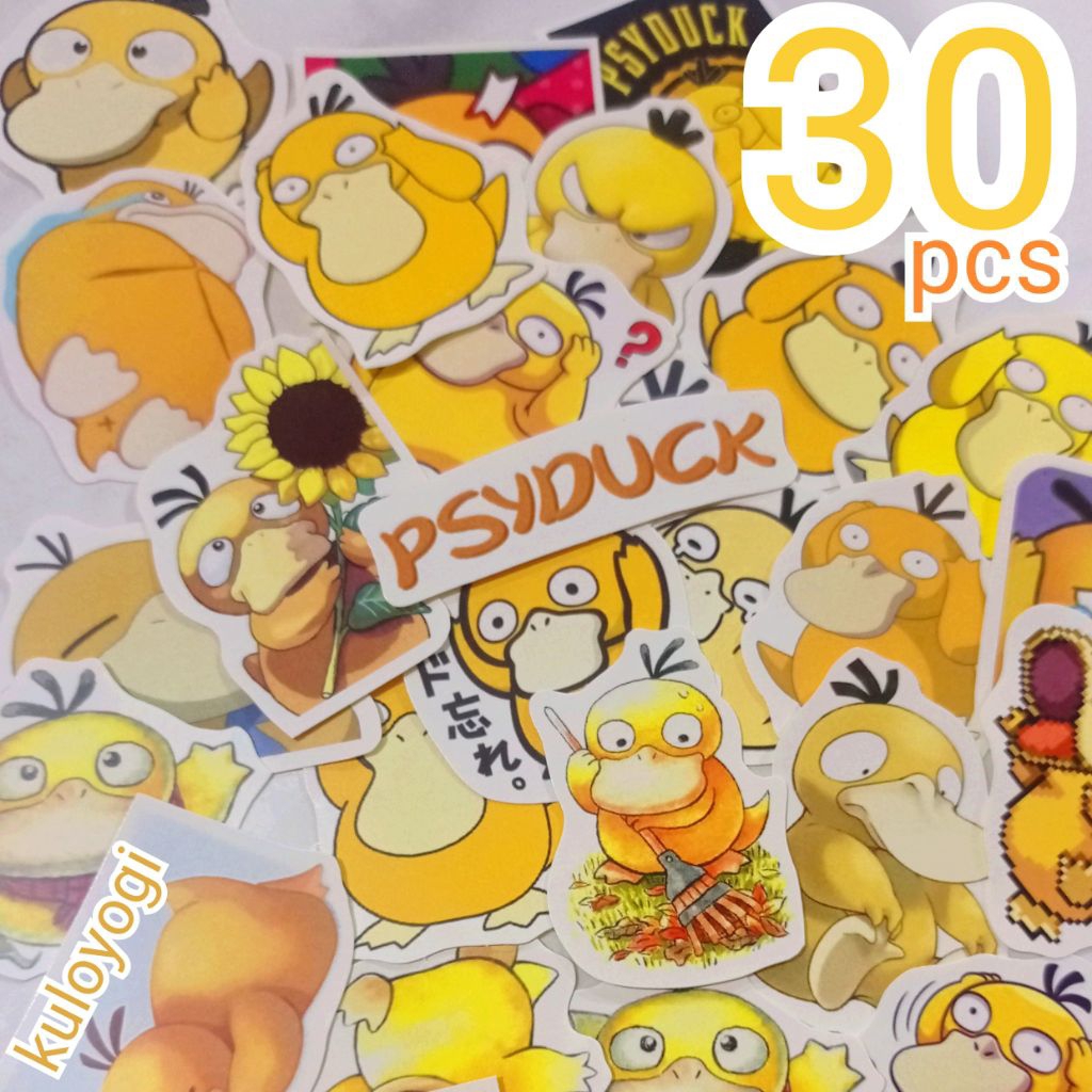 Pokemon Psyduck Stickers Yellow Duck kawaii 30 pc Yellow Stickers ...