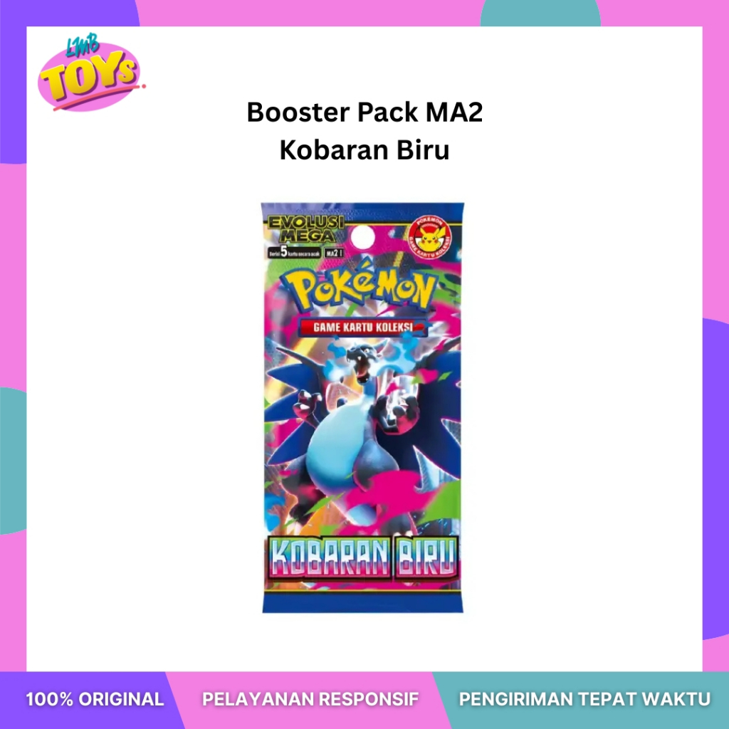 [LMB Toys] Pokemon MA2 Booster Pack – Kobaran biru - per pack (5 cards ...