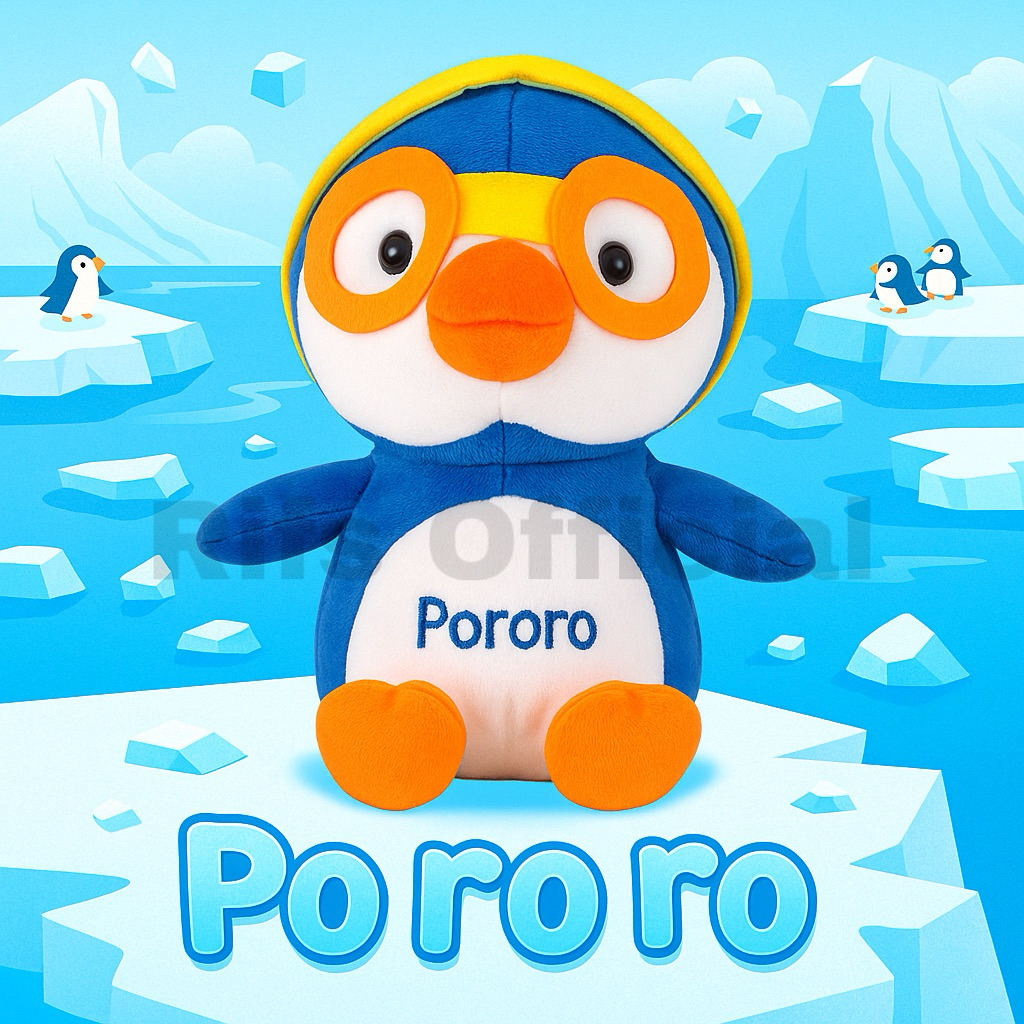 RIFS-Cute Pororo Doll with a hat, viral Pororo cartoon | Shopee Singapore
