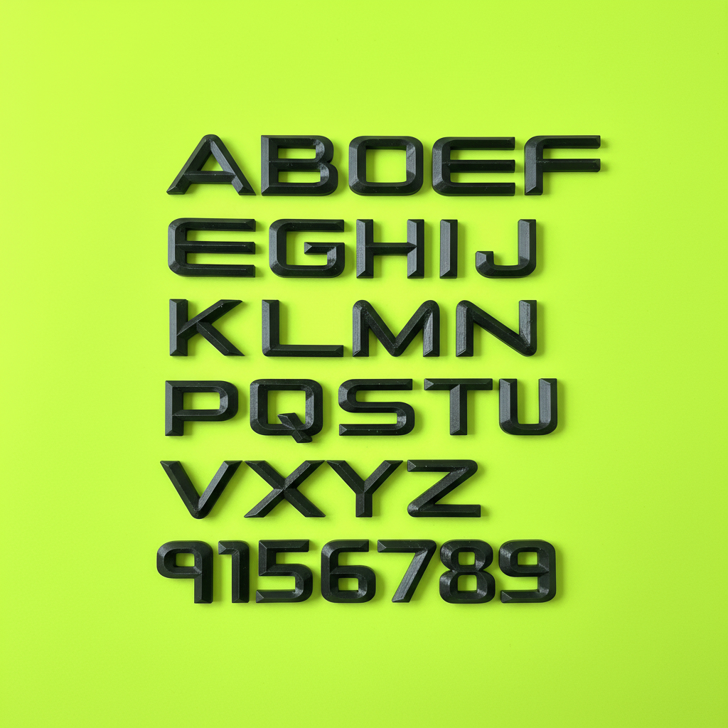 7cm Raised Letters & Single Numbers (Old Font Type C) For Cars | Shopee ...