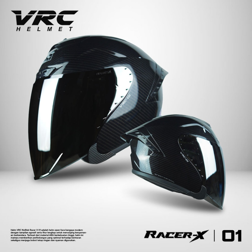 VRC Racer X Original Carbon Half Face Helmet - Latest Trendy Alv Model ...