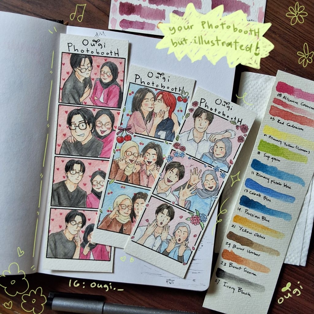 COMMISSION 3-PANEL PHOTOBOOTH CHARACTER IMAGEJasa | Shopee Singapore