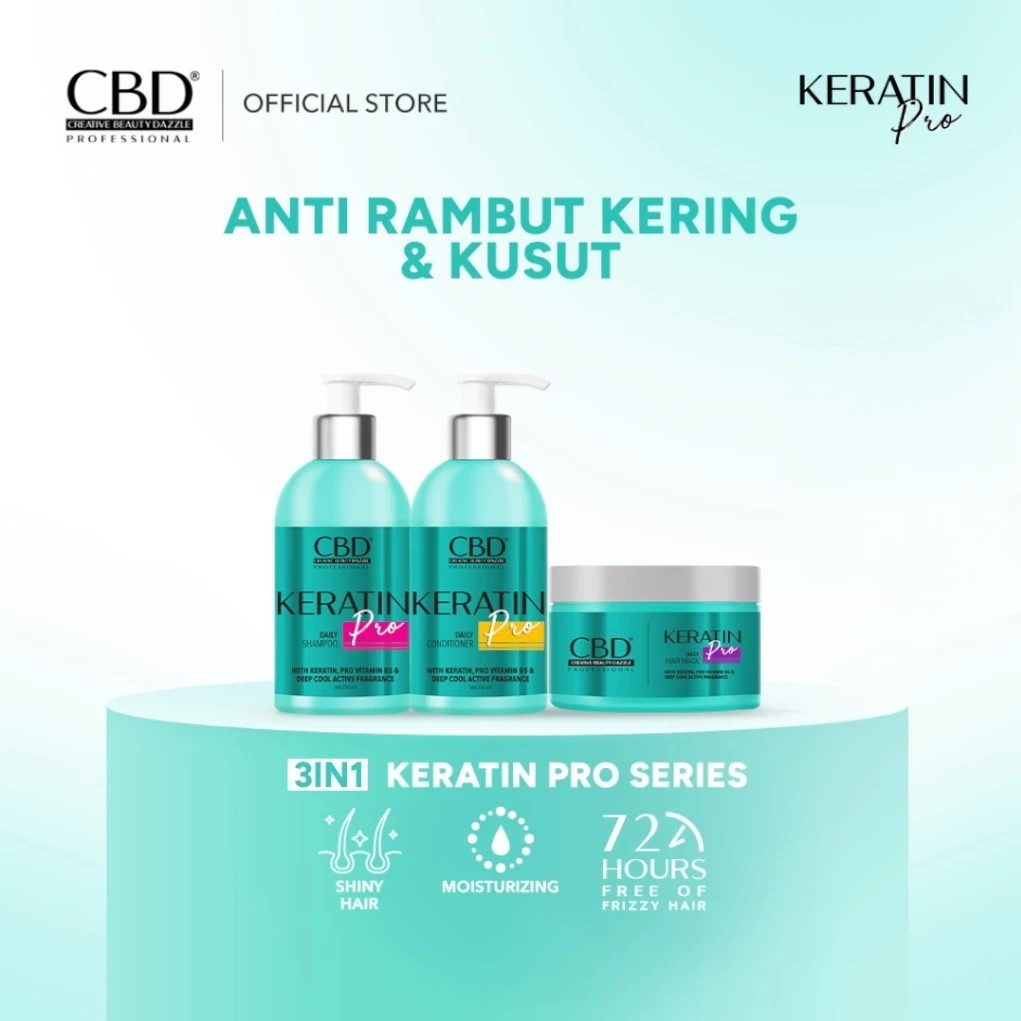 CBD Keratin Pro Hair Mask / Shampoo / Conditioner 250ml for anti-drying ...