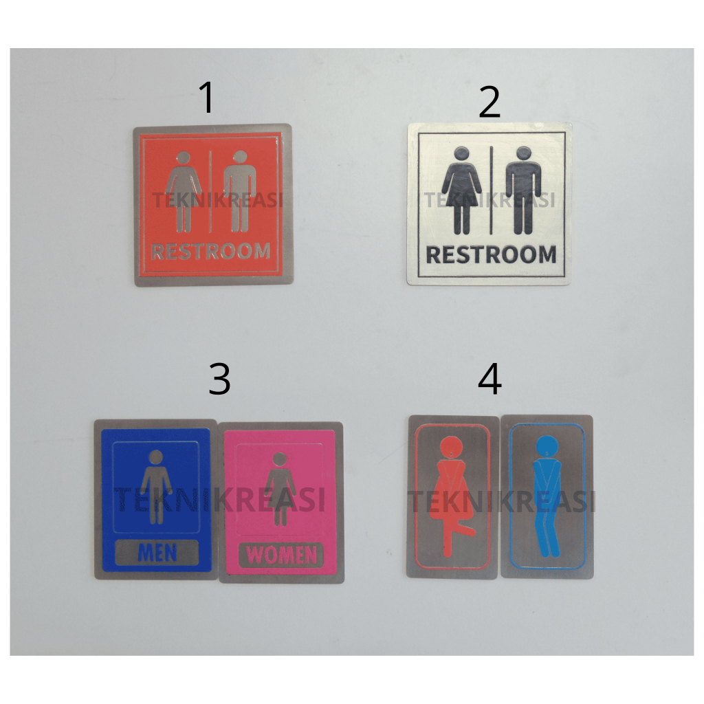 Toilet Sign Stainless Steel Toilet Marker/ UV Sticker Room Naming ...