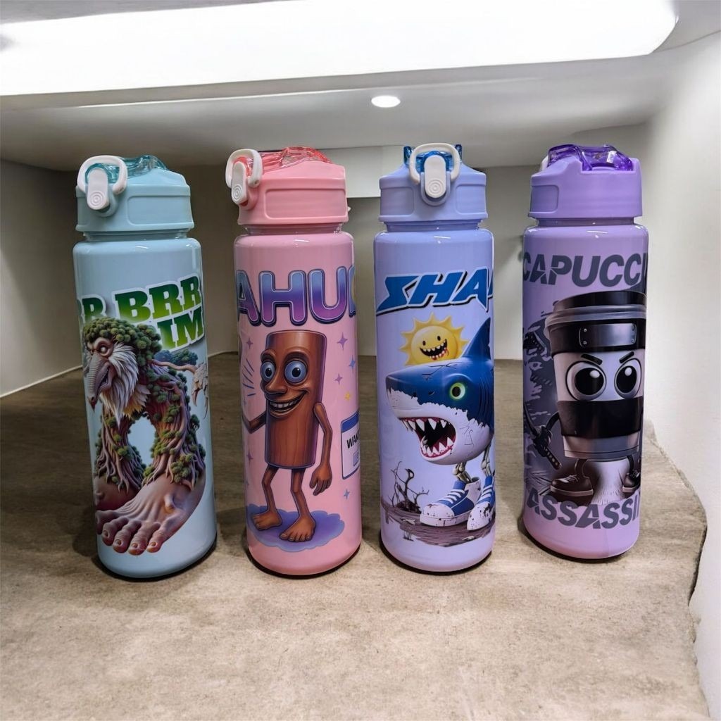 {SJ} Viral School Children's Drinking Bottle with Straw, Tung Tung ...