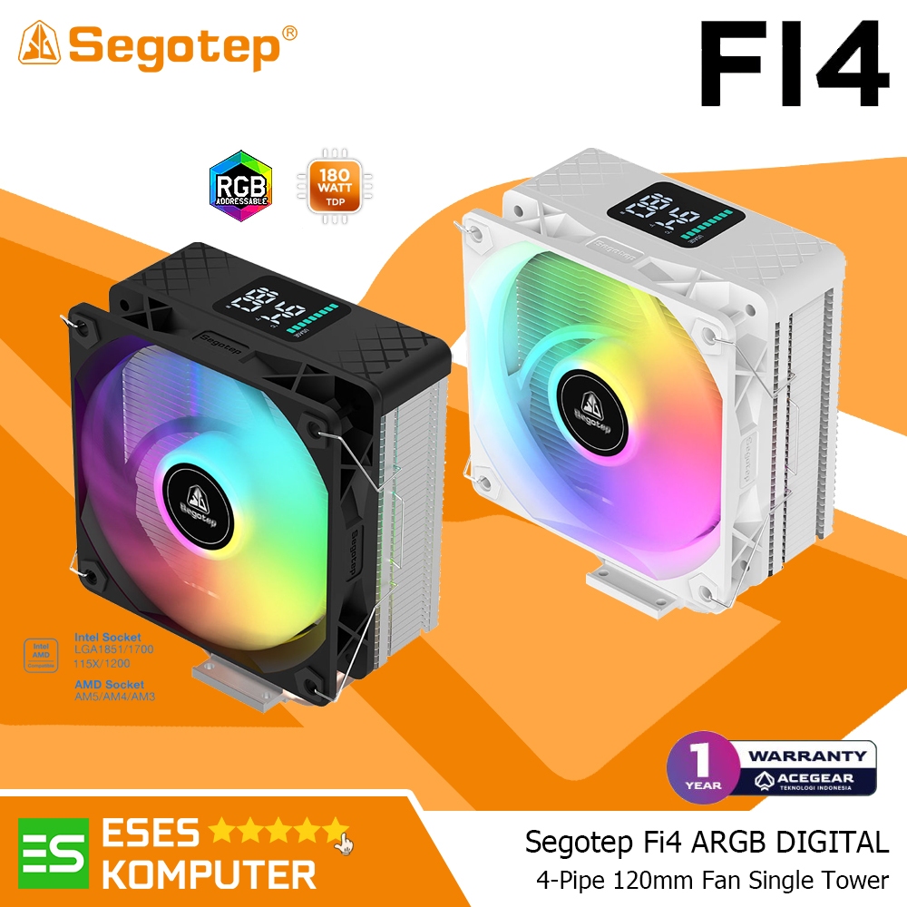 HSF Segotep Fi4 Digital ARGB | 12Cm Single Tower Air Cooler for Intel ...