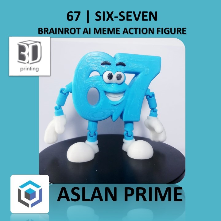 67 SIX SEVEN AI MEME ACTION FIGURE 3D Print Toy Steal a Brainrot Viral ...