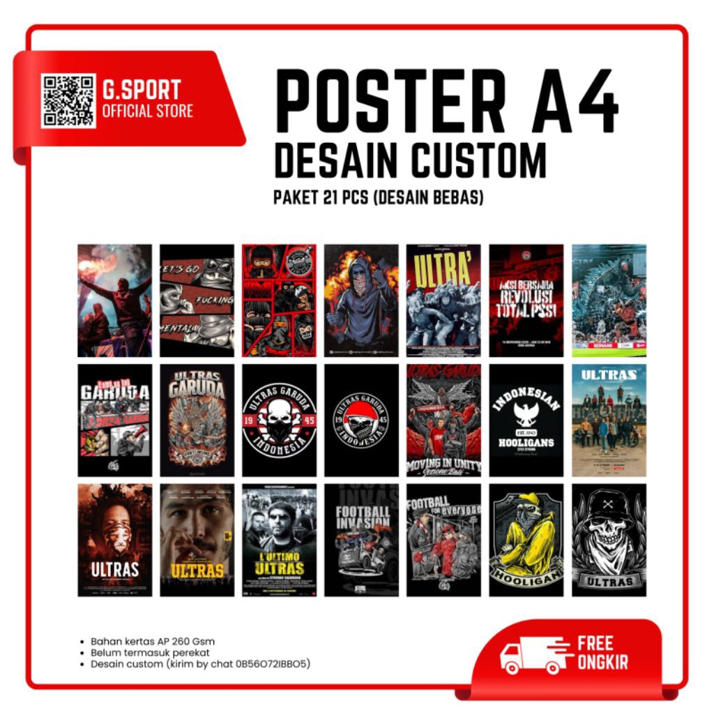 ULTRAS WALL POSTER A4+ DESIGN REQUESTbebas (20 Pcs+1 Bonus) | Shopee ...