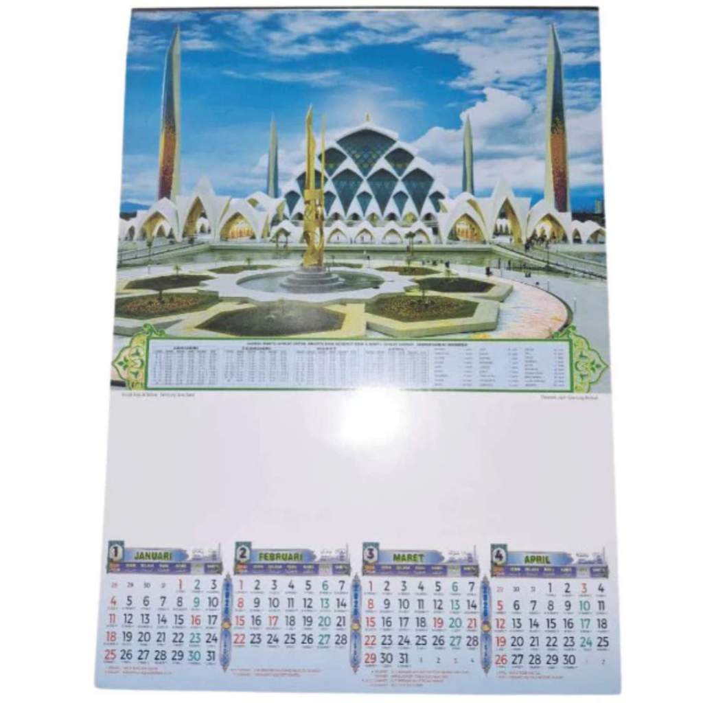 2026 Wall Calendar Mosque Picture Islamic Date Scenery Hadith Hijri ...