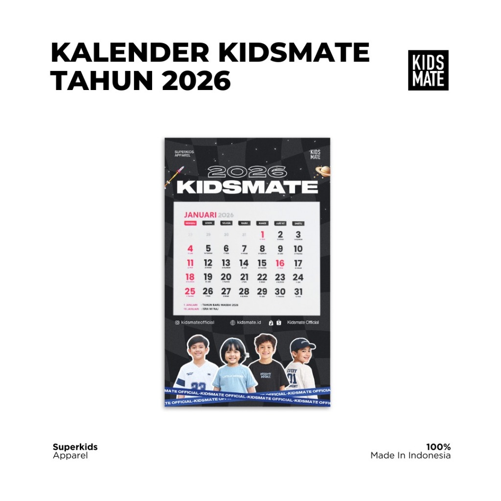 Mini Desk Calendar Kidsmate 2026 Premium Daily Planner for Kids ...